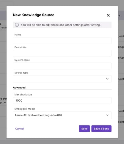 Create a new Knowledge Source